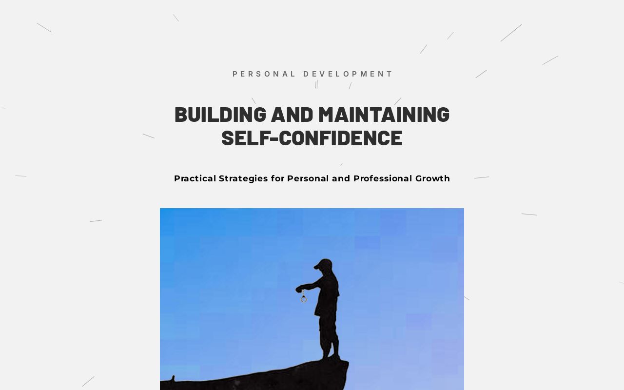 Build and maintain your self confidence